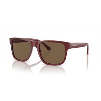 Emporio Armani Rot/Dunkelbraune Sonnenbrille - - Accessories - Herren - Rot - 56 MM
