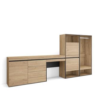 Skraut Home | Schuhregal, Schuhschrank | Schuhaufbewahrung | 297x145x35 cm | F&uuml;r Schlafzimmer, Zimmer | Offener Kleiderschrank | Kommode mit Schubladen | Schminkt