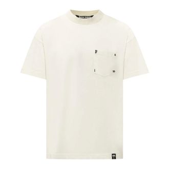 Palm Angels Homme, Tops, Blanc, Taille: L Palm Rib Regular Tee