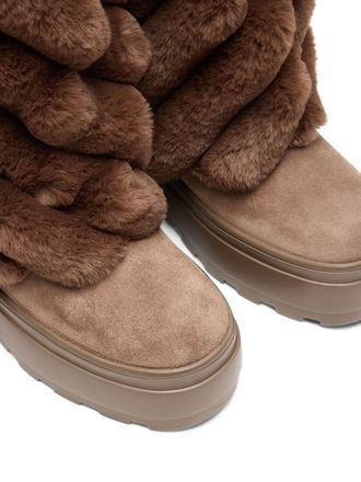 Casadei Faux-Fur Boot - Brown