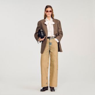 Sandro Weite Jeans aus verwaschenem Denim