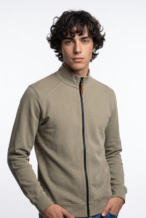 Camel Active Sweatjacke CAMEL ACTIVE, Herren, Gr. L, beige (khaki), Sweatware, Obermaterial: 100% Baumwolle, unifarben, regular fit h&uuml;ftbedeckend, Rundhals, Flachs