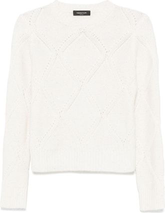 Fabiana Filippi Pullover mit Pailletten - Wei&szlig;