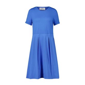 Vera Mont Femme, Robes, Bleu, Taille: 46 FR Robe Midi A-Line en Mélange de Matières