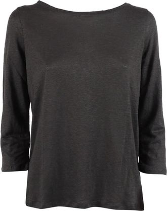 Majestic Filatures Femme, Pulls, Gris, Taille: 40 FR M011-Fts397120 T-shirt &agrave; encolure bateau