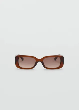 Mango Lunettes de soleil monture rectangulaire marron - Femme - Taille unique - MANGO