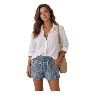 A Paper Kid Femme, Shorts, Bleu, Taille: 46 FR Paisley Shorts