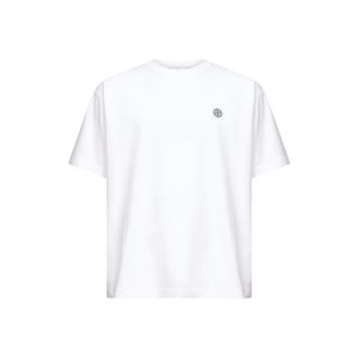 Stone Island Homme, Tops, Blanc, Taille: 2XL Compass Patch T-Shirt