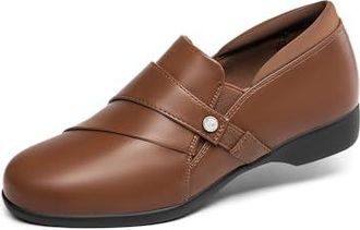 Dream Pairs Mocassins pour femme Loafers à bout rond pour femme, Bronzé, 37 EU