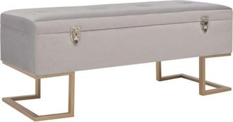 vidaXL Vidaxl - Banc avec compartiment de rangement 105 cm Gris Velours