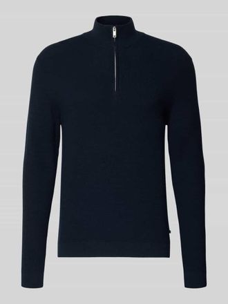 Matinique Strickpullover mit Troyer-Kragen Modell lagoon