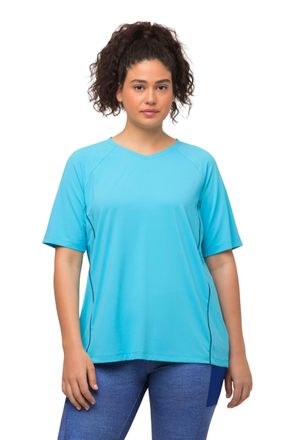 Ulla Popken Damen, gro&szlig;e Gr&ouml;&szlig;en, T-Shirt, UV-Schutz 50+, V-Ausschnitt, Halbarm