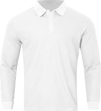 Generic Polo pour homme &agrave; manches longues et revers - Pour les loisirs et les vacances, Blanc., XXL