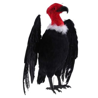 SM SunniMix Künstliche Geier Gartenfigur Vogelschreck Vogelscheuch Miniatur Garten Micro Landschaft, 45 x 20 x 25 cmm - rot