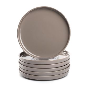 Leonardo Speiseteller ROMA 6er Set - &Oslash; 22 cm - Mikrowellen- & Sp&uuml;lmaschinengeeignet - stapelbar - Keramik Geschirr f&uuml;r 6 Personen - Steingut-Teller mit glasier