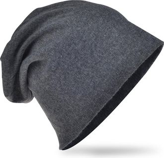 Miobo Jersey Slouch Beanie Unisex Herren Damen M&uuml;tze Trend Anthrazit-S