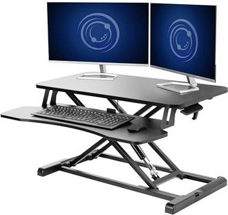 Vivo Bureau &agrave; Hauteur r&eacute;glable Debout Assis pour Tenir convertisseur Riser Ressort &agrave; gaz 32 Large Poste de Travail de Table Correspond &agrave; Double &eacute;cran (bure