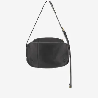 Versace Womens Leather Shoulder Bag Black