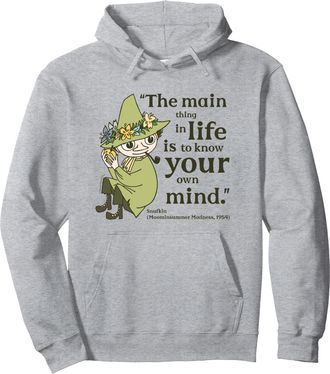 Moomin Mumin Know Your Own Mind Moominsummer Madness Snufkin Zitat Pullover Hoodie