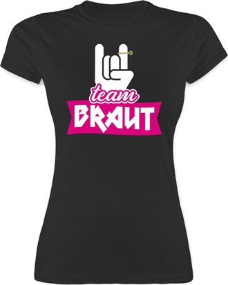 Shirtracer Shirt Damen - Team Braut Rocker Style I JGA Geschenk Junggesellinnenabschied I Junggesellenabschied Frauen - L - Schwarz - Rock Tshirt t-Shirt jungese