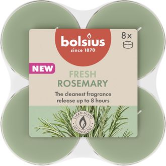 Bolsius Bolsius - Rosemary - Maxi Duft Theelichter - 8 St&uuml;ck - Brenndauer von 8 Stunden - Nat&uuml;rliche Extrakte - Enth&auml;lt Veganes Wachs - Ohne Palm&ouml;l