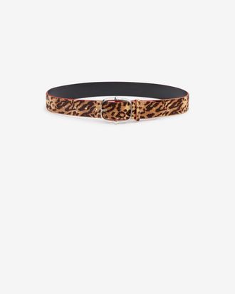 Isabel Marant Ceinture Lapae En Cuir - Femme - Leopard / Palladium - Taille75 - Isabel Marant