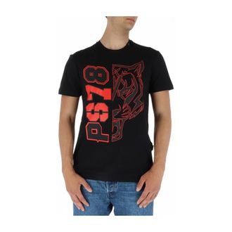 Plein Sport Schwarzes Print Kurzarm Rundhals T-Shirt - - Sport - Herren - Schwarzk - S