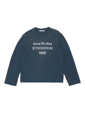 Acne Studios t-shirt &agrave; logo imprim&eacute; - Bleu