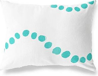 Bonamaison Le Jardin du Lin Kissen Zierkissenbezug Türkisweiß Kissenbezug, Weich Bequem, Für Zuhause Autos Büro Sofa Wohnzimmer Couch Schlafzimmer Dekor, 35x50 C