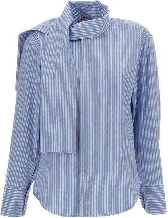 Plan C Plan C, Femme, Blouses et Chemises, Bleu, Taille: 36 FR Chemise en coton ray&eacute;