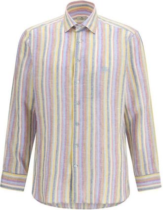 Etro Homme, Chemises, Multicolore, Taille: XL Chemise Ray&eacute;e en Lin