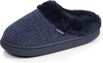 Isotoner Chaussons pantoufles Mules femme semelle bloup extra confort, 41 EU, marine lurex