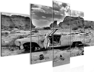 Runa Art Bild Wohnzimmer Auto Grand Canyon 5 Teilig Jugendzimmer Schwarz Weiss Wandbilder auf Vlies Leinwand 602253c