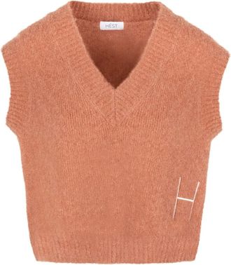 H&eacute;st H&eacute;st, Femme, Pulls, Brun, Taille: 36 FR V-neck Tricots