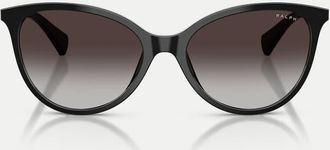 Ralph Lauren Phantos Sonnenbrille mit grauen Gl&auml;sern in gl&auml;nzendem Schwarz