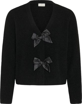 Kaffe Strickjacke mit V-Ausschnitt - - Knitwear - Damen - Schwarzk - XS