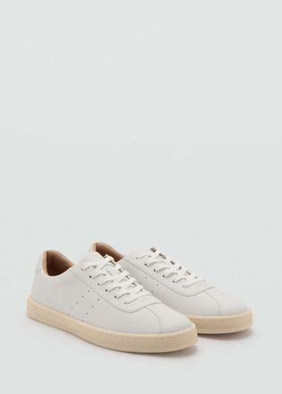 Mango Tennis empi&egrave;cements cuir blanc - Homme - 39 - MANGO MAN