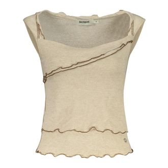 Desigual Femme, Tops, Beige, Taille: 36 FR Vilna Tank Top