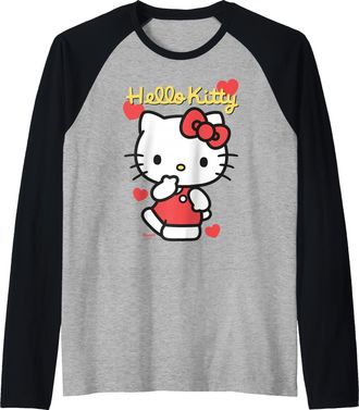 Hello Kitty Cheeky Sweet Love Klassische Pose zum Valentinstag Raglan
