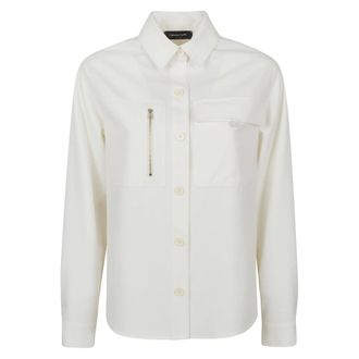 Fabiana Filippi Femme, Blouses et Chemises, Blanc, Taille: 36 FR Chemise classique &agrave; col et boutons devant