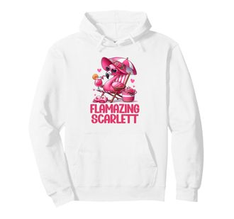 BDAZ Flamazing Scarlett Pink Flamingo Tropical Beach Trip Damen Pullover Hoodie