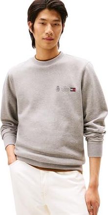 Tommy Hilfiger Sweat Homme Small Crest Outline avec Col Ras-du-Cou, Gris (Medium Grey Heather), XXL