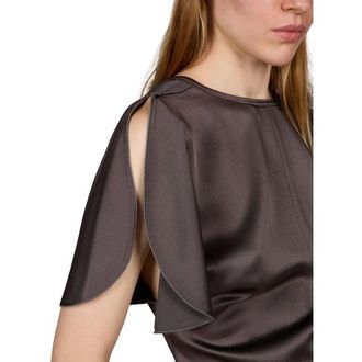 Victoria Beckham Top satin&eacute; col v