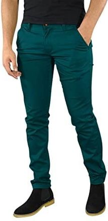 Generic Pantalon chino pour homme - Coupe ajust&eacute;e - &Eacute;lastique - Pantalon de travail serr&eacute; - Pantalon de travail - Couleur unie - Avec poches lat&eacute;rales - Panta
