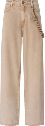 Pinko Pinko, Femme, Jeans, Beige, Taille: W28 Jean Large Cinq Poches