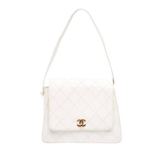 Chanel Sac bandouli&egrave;re vintage doccasion - Femme - Pre-owned - Blanc - Taille: ONE Size