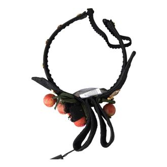 Dolce & Gabbana Kristallverziertes Feigenfrucht Haarband - - Accessories - Damen - Schwarzk - ONE SIZE