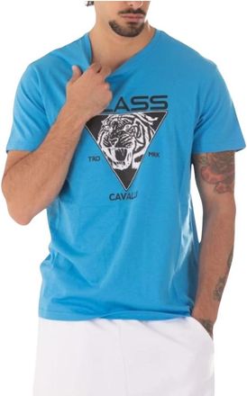 Just Cavalli Logo T-Shirt - - Tops - Herren - Blau - M