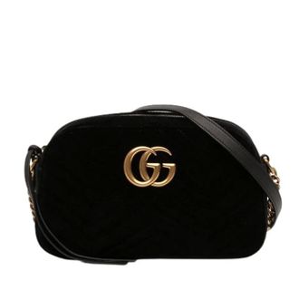 Gucci Sac bandouli&egrave;re en velours Pre-owned - Femme - Pre-owned - Noir - Taille: ONE Size