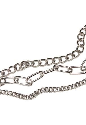 Urban Classics Layering Chain Necklace, silver, one size